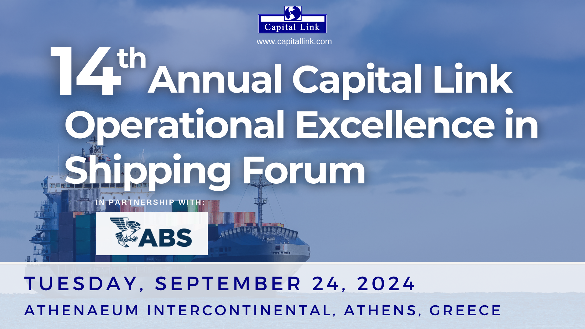 14th Annual Capital Link Operational Excellence in Shipping Forum ...
